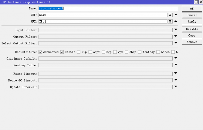 MikroTik配置rip ospf bgp bfd简单教程